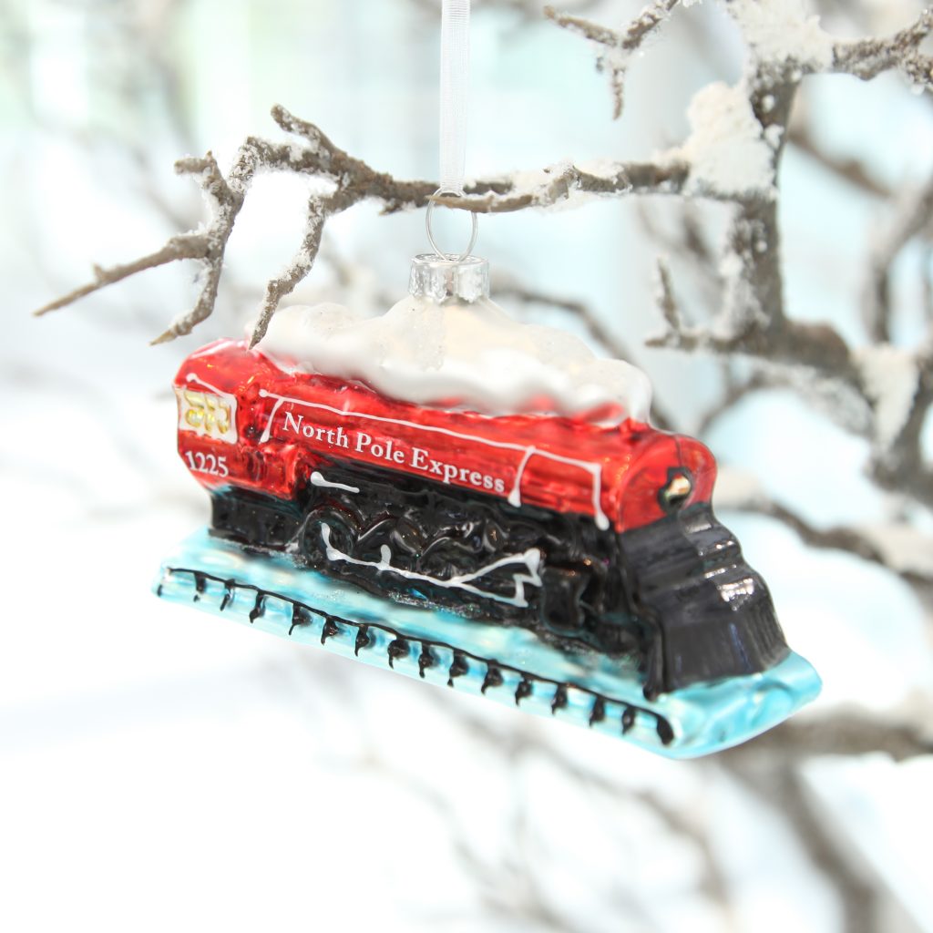 Glass North Pole Train Ornament - RAM Shop