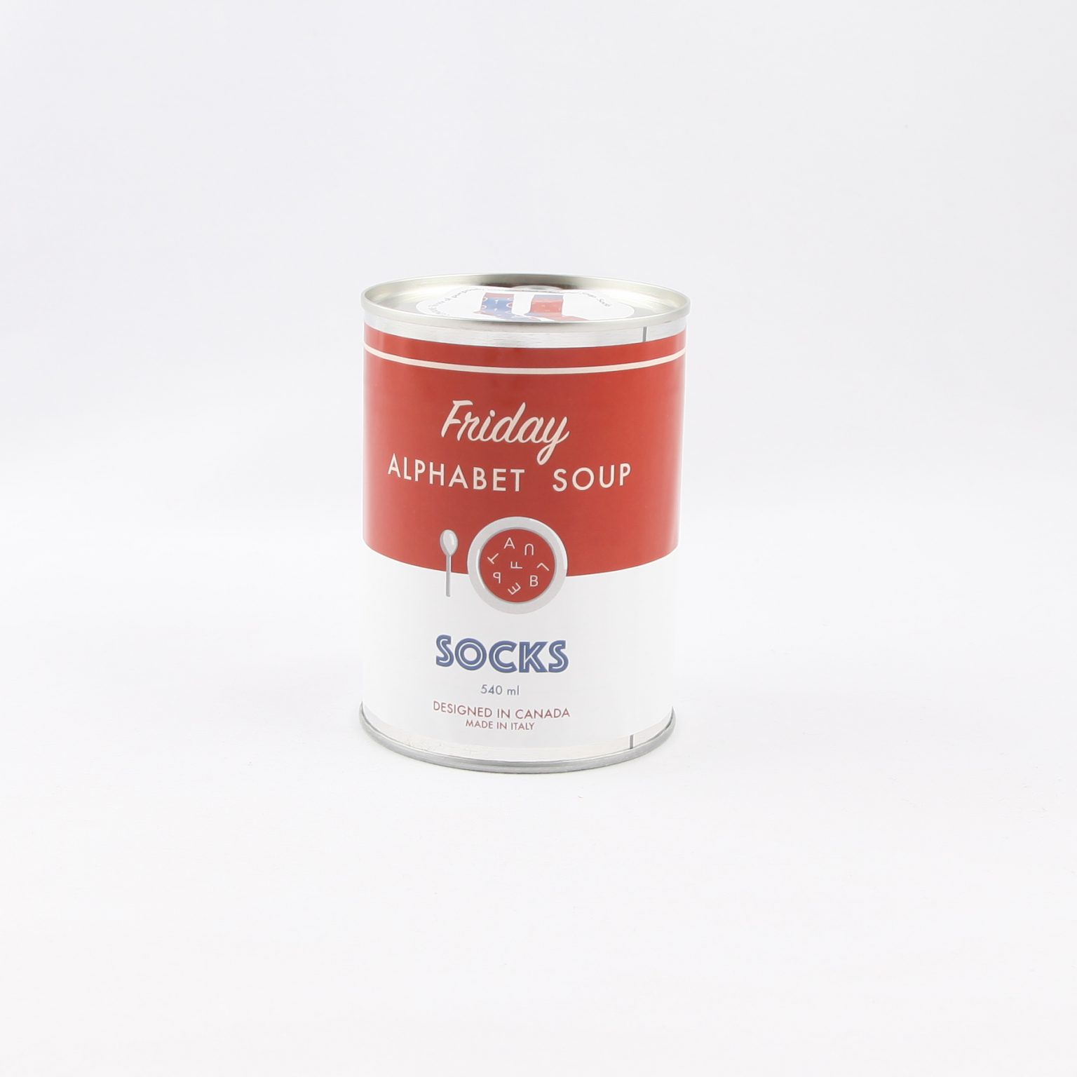 Alphabet Soup Canned Socks by Friday Sock Co. - RAM Shop