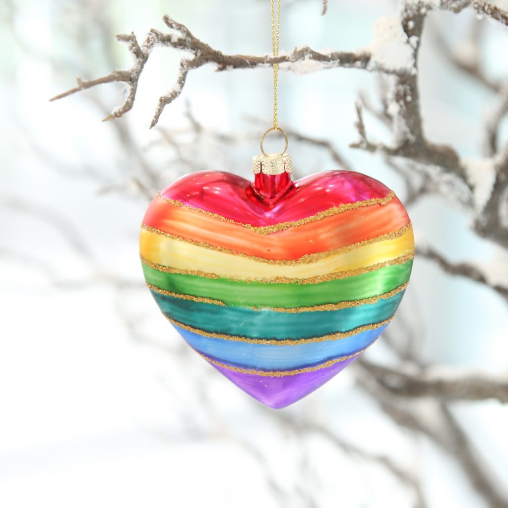 Rainbow Heart Glass Ornament - RAM Shop