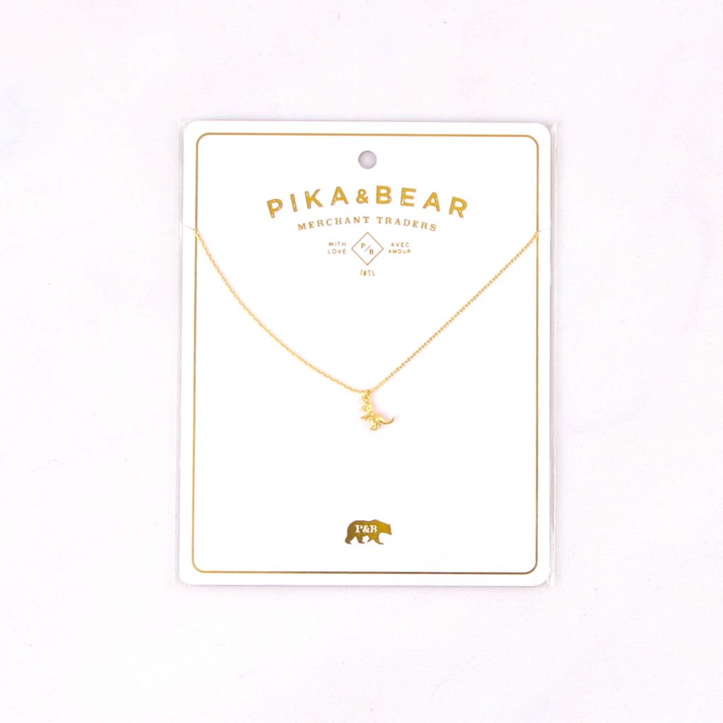 Tiny Gold T-Rex Necklace by Pika & Bear - RAM Shop