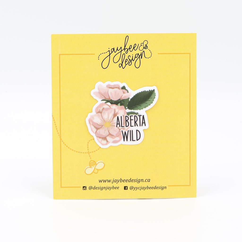 Alberta Wild Rose Sticker by Jaybee Design - RAM Shop