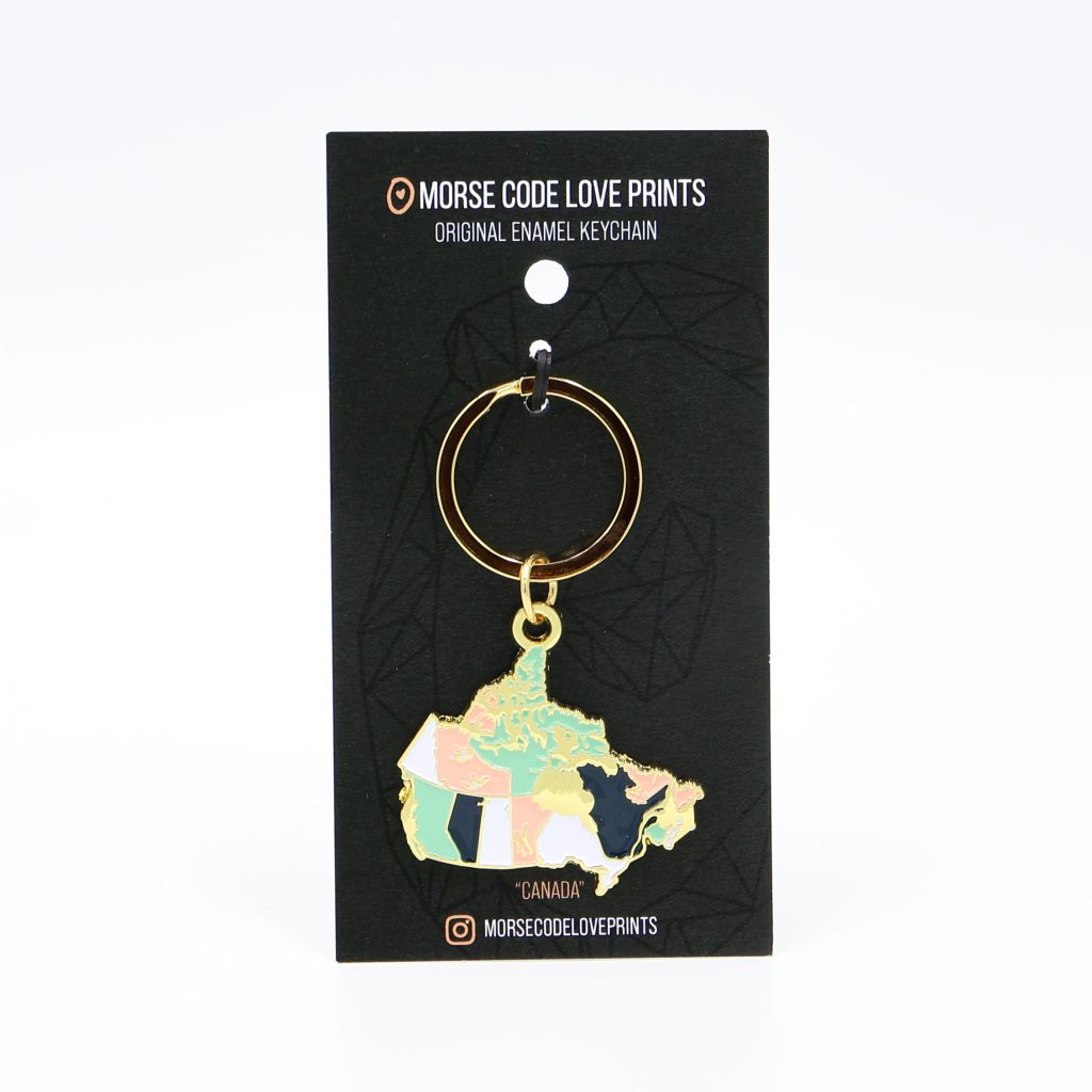 Canada Enamel Keychain by Morse Code Love Prints - RAM Shop