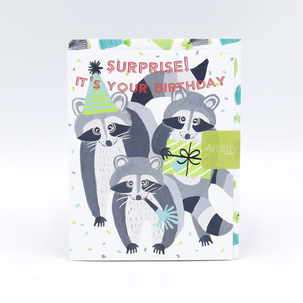 Birthday Raccoon Greeting Card by Artistry Cards - RAM Shop