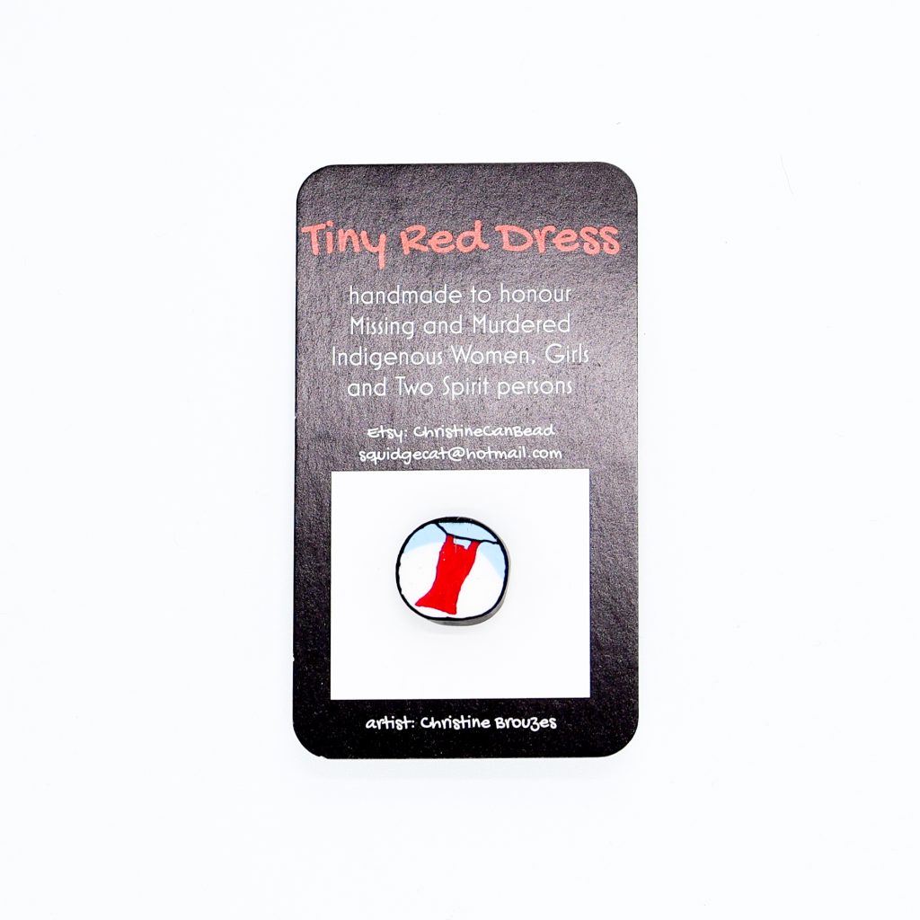 Tiny Red Dress Ceramic Pin by Colouring it Forward - RAM Shop