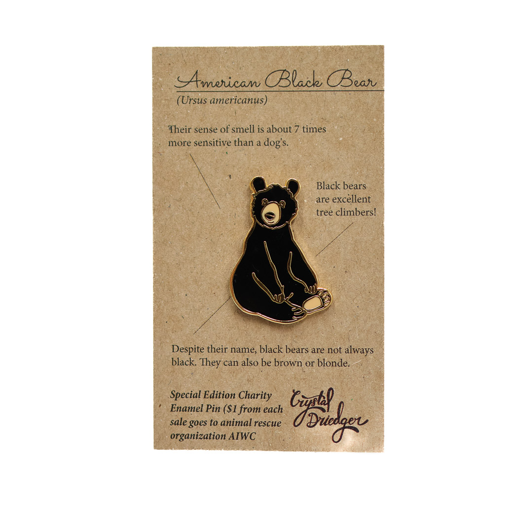 Black Bear Enamel Pin by Crystal Driedger - RAM Shop