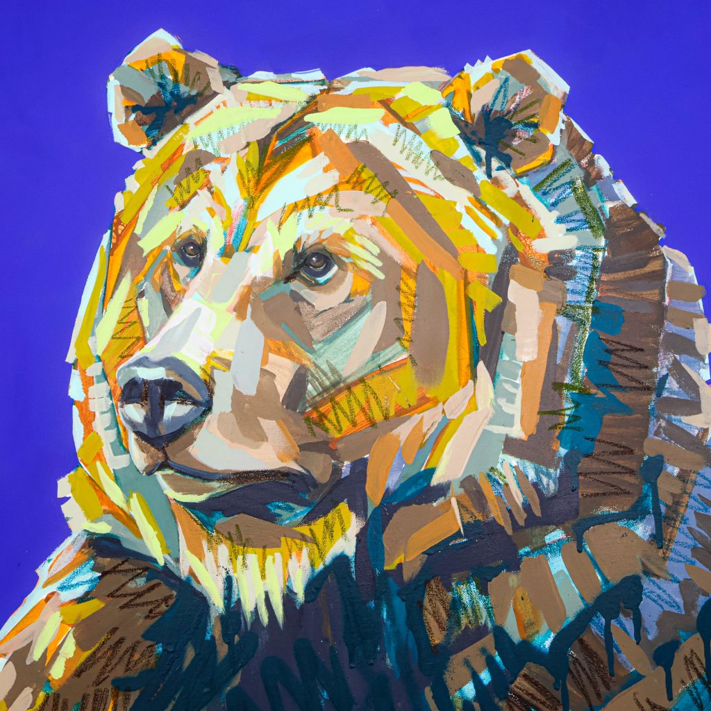 24x24" Original Bear Painting by Dallas LaRose - RAM Shop