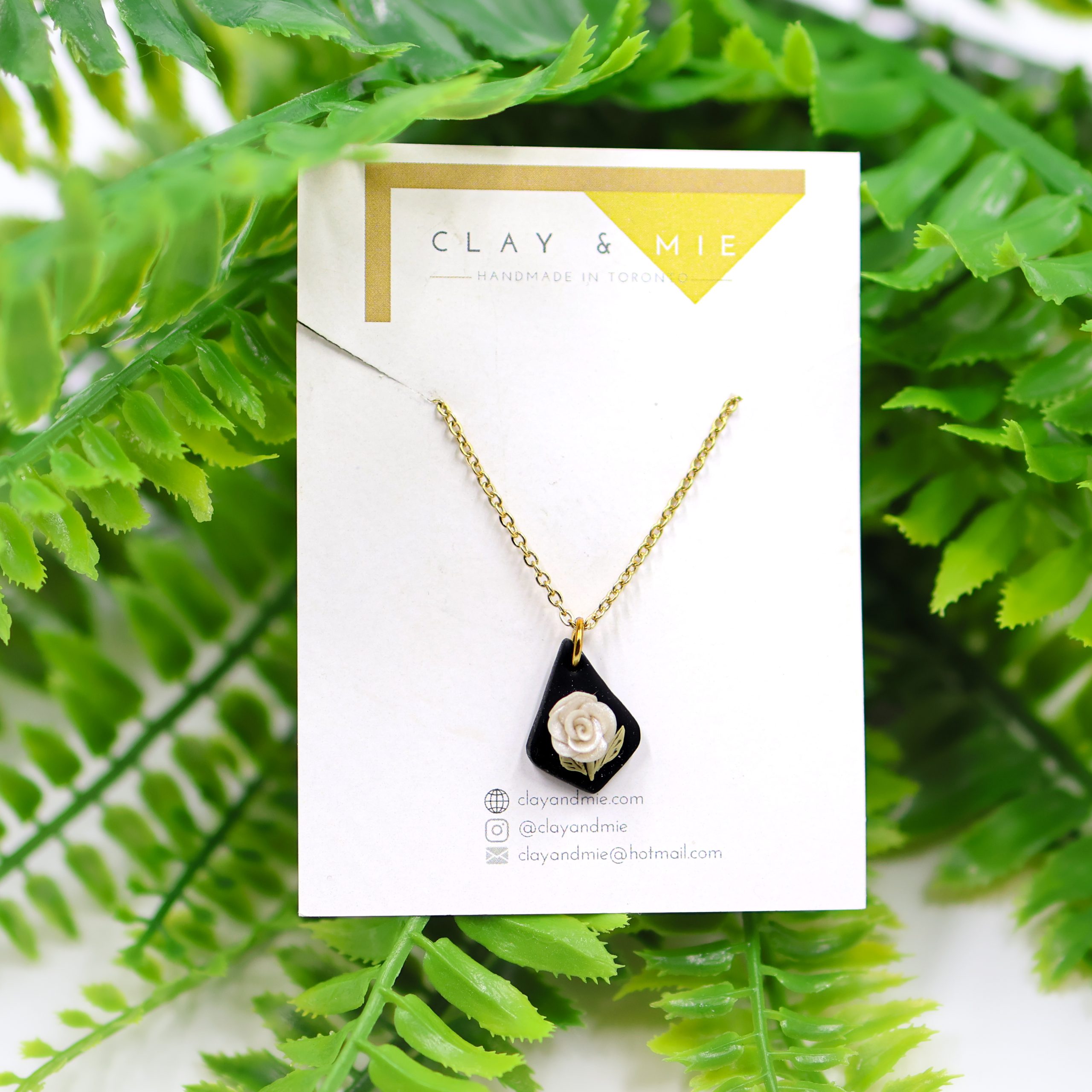 Black Maria Necklace Gold Chain by Clay & Mie - RAM Shop