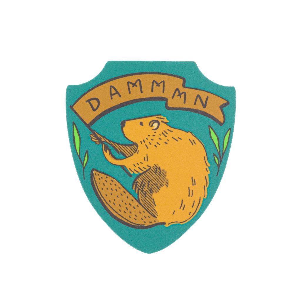 Dammmn Beaver Patch Vinyl Sticker by Wild Made Goods - RAM Shop