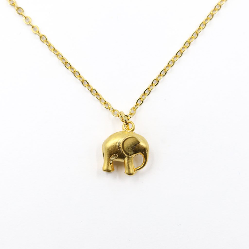 "Sheldrick" Baby Elephant Gold Charm Necklace by Pika & Bear - RAM Shop