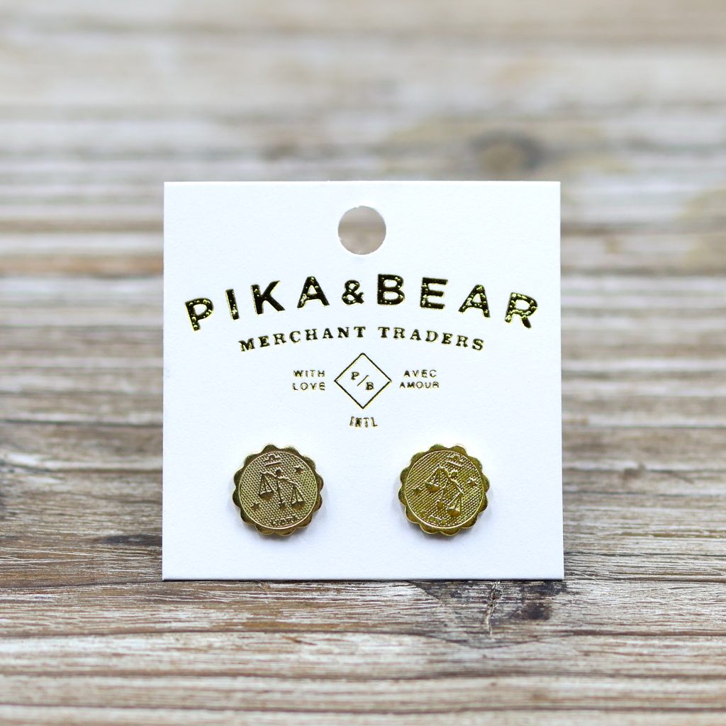 "What's Your Sign?" Libra Zodiac Stud Earrings by Pika & Bear - RAM Shop