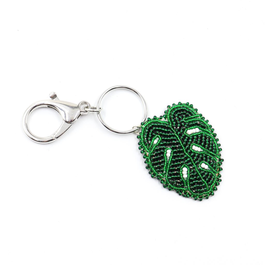 Dark Green Monstera Keychain by Little Buffalo Designs - RAM Shop