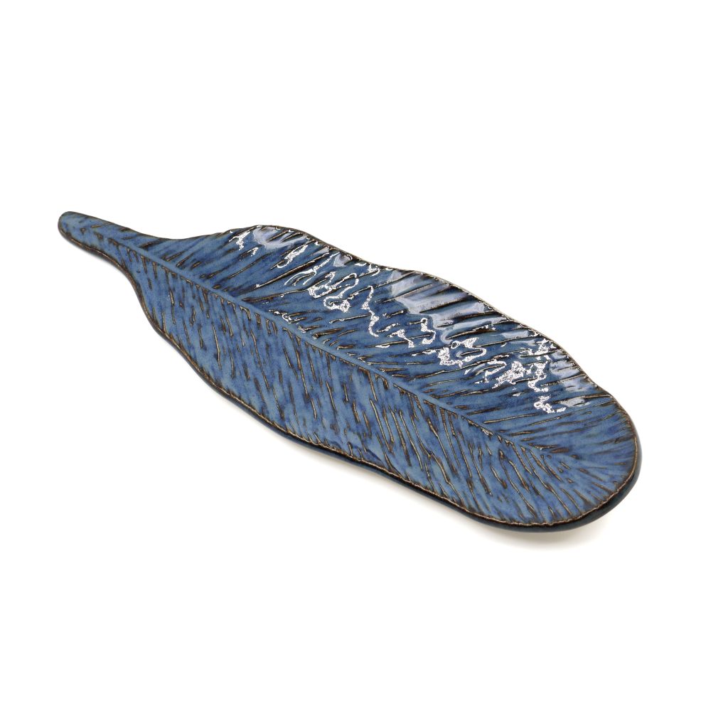 Feather Plate (Blue) by Mother Earth Ceramics - RAM Shop